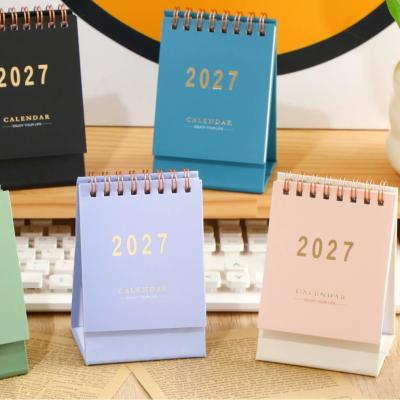 China Mini Desk Calendars 2027 Morandi Color Standing Planner For Office Desk for sale