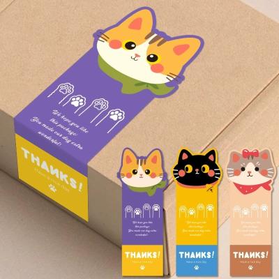 China Packaging Sealing Labels With Cute Cartoon Cat Designs For E-Commerce Boxes for sale