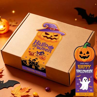 China Halloween Theme Packaging Sealing Labels With Cute Spooky Designs For Boxes for sale