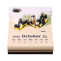 China Tear-Away 3D Paper Carving Art Calendar With LED Lights For Desk Decor for sale