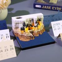 China Tear-Away 3D Paper Carving Art Calendar With LED Lights For Desk Decor for sale