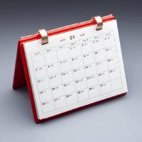China PU Leather Desktop Calendar Planner With Metal Binding And Strap Closure for sale