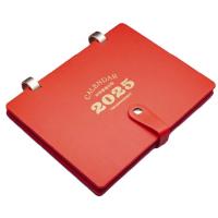 China PU Leather Desktop Calendar Planner With Metal Binding And Strap Closure for sale