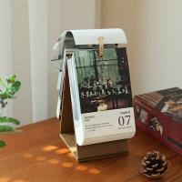 China Daily Tear-Away Desktop Calendar With Metal Ring Stand For Office Planning for sale