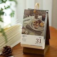 China Daily Tear-Away Desktop Calendar With Metal Ring Stand For Office Planning for sale