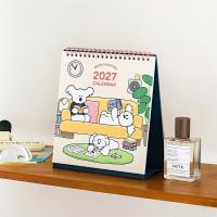 China Cartoon Animal Illustrated Desktop Stand-Up Calendar With Wire-O Binding for sale
