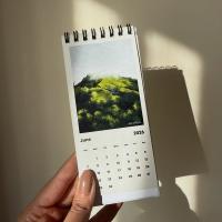 China Fine Art Illustrated Vertical Desktop Stand-Up Calendar With Wire-O Binding for sale