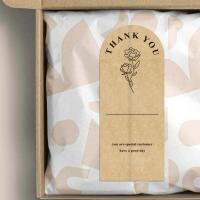 China Kraft Paper Thank You Stickers With Arch Top For Gift Box And Retail Packaging for sale