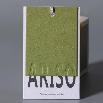 China Apparel Hang Tags With String Fastener And Foil Stamping For Retail Branding for sale