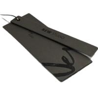 China Multi-Layer Black Paper Hang Tags With Spot UV Finish For Apparel Branding for sale