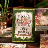 China Decorative Postcards With Vintage Storybook Illustration And Display Box for sale