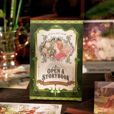 China Decorative Postcards With Vintage Storybook Illustration And Display Box for sale