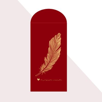 China Red Envelopes With Gold Foil Rose And Feather Designs For Gift Packaging for sale