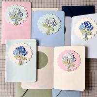 China Handmade Layered Paper Flower Greeting Cards With Window Cut-Outs For Holidays for sale