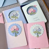 China Handmade Layered Paper Flower Greeting Cards With Window Cut-Outs For Holidays for sale