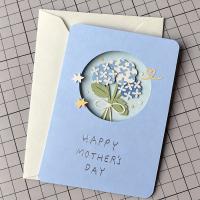 China Handmade Layered Paper Flower Greeting Cards With Window Cut-Outs For Holidays for sale