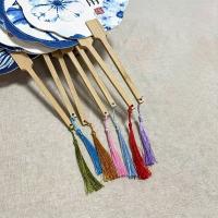 China Tie-Dye Style Round Paper Hand Fans With Wooden Handles For Cultural Souvenirs for sale