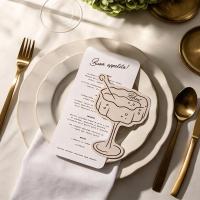 China Die-Cut Food And Drink Illustration Menu Cards With Place Cards For Events for sale