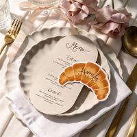 China Die-Cut Food And Drink Illustration Menu Cards With Place Cards For Events for sale