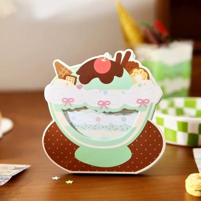 China Dessert Shaped Sticky Notes With Foldable Stand Card For Stationery Retail for sale