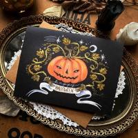 China Halloween Pumpkin Illustration Greeting Cards With Envelopes For Seasonal Gifting for sale