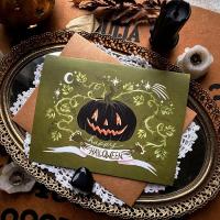 China Halloween Pumpkin Illustration Greeting Cards With Envelopes For Seasonal Gifting for sale