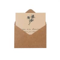 China Vintage Floral Printed Thank You Cards With Brown Kraft Paper Envelopes for sale