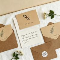 China Vintage Floral Printed Thank You Cards With Brown Kraft Paper Envelopes for sale