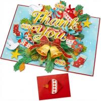 China Pop Up Christmas Cards With Envelopes And 3D Holiday Designs for sale