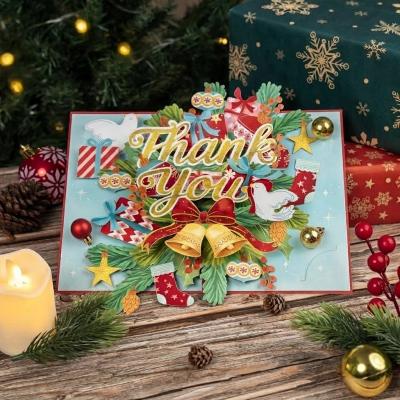China Pop Up Christmas Cards With Envelopes And 3D Holiday Designs for sale