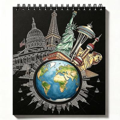 China Custom Illustrated Travel Coloring Book Perforated Tear‑Out Pages for sale