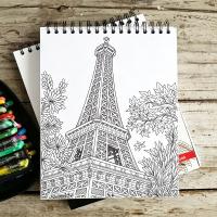 China Custom Illustrated Travel Coloring Book Perforated Tear‑Out Pages for sale