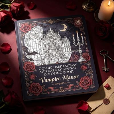China Gothic Dark Fantasy Coloring Book Custom For Adult Art Therapy And Relaxation for sale