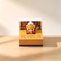 China Night Light 3D Notepad Calendar With Custom Animal Paper Sculpture And LED Base for sale