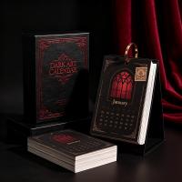 China Gothic Dark Art Monthly Calendar With Stand And Book-Style Gift Box Packaging for sale
