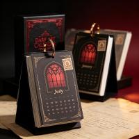 China Gothic Dark Art Monthly Calendar With Stand And Book-Style Gift Box Packaging for sale