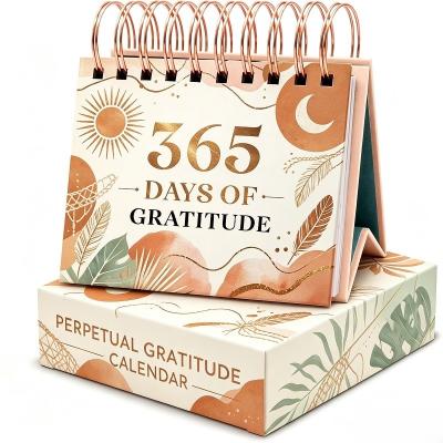 China Mindfulness And Gratitude Daily Desk Calendar With Stand And Gift Box for sale