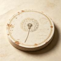 China Vintage Ephemera Style Botanical Paper Coasters For Table Decor And Drinkware for sale