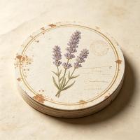 China Vintage Ephemera Style Botanical Paper Coasters For Table Decor And Drinkware for sale