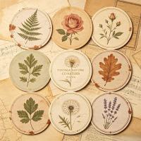 China Vintage Ephemera Style Botanical Paper Coasters For Table Decor And Drinkware for sale