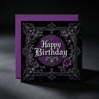 China Custom gothic dark art illustrative happy birthday stationery for sale