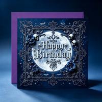 China Custom gothic dark art illustrative happy birthday stationery for sale