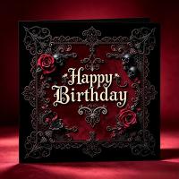China Custom gothic dark art illustrative happy birthday stationery for sale
