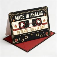 China Retro cassette tape shaped novelty birthday cards with matching envelopes for sale