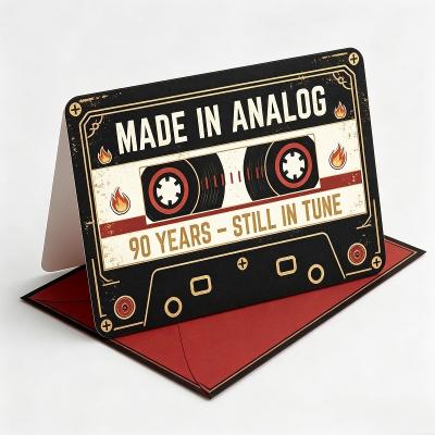 China Retro cassette tape shaped novelty birthday cards with matching envelopes for sale
