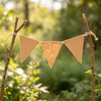 China Recycled kraft paper triangle pennant garland OEM for eco party decoration for sale