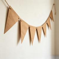 China Recycled kraft paper triangle pennant garland OEM for eco party decoration for sale