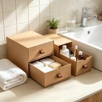 China Kraft Paper Sliding Drawer Storage Boxes For Desktop And Home Organization for sale