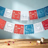 China Artisanal papel picado banners for ofrenda with traditional laser cut motifs for sale