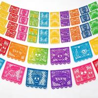 China Artisanal papel picado banners for ofrenda with traditional laser cut motifs for sale